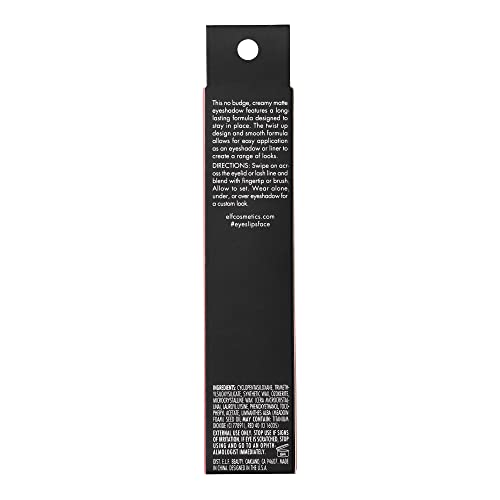 e.l.f. No Budge Matte Shadow Stick, One-Swipe Cream Eyeshadow Stick, Long-Wear & Crease Resistant, Matte Finish, Bombshell