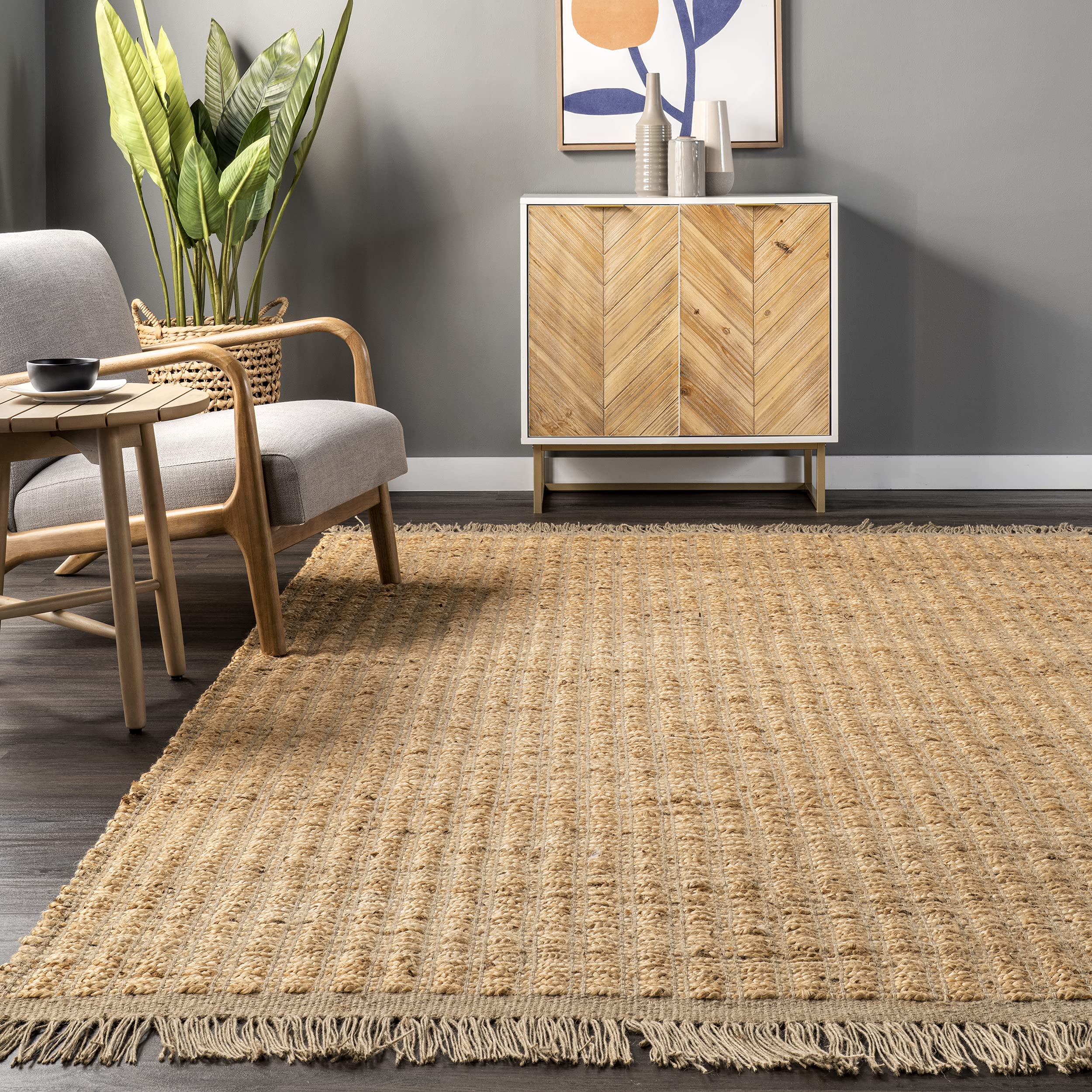 nuLOOM Lauren Liess Pampas Jute Tassel Area Rug, 10x14, Natural