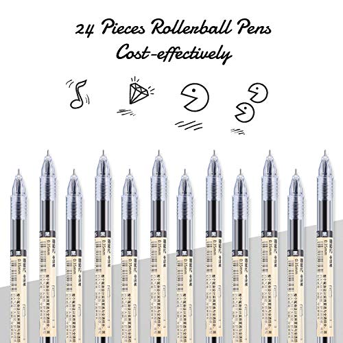 Chinco 0.35 mm Black Gel Ink Pen Extra-Fine Ballpoint Pen for Office School Stationery Supply (24 Pieces)