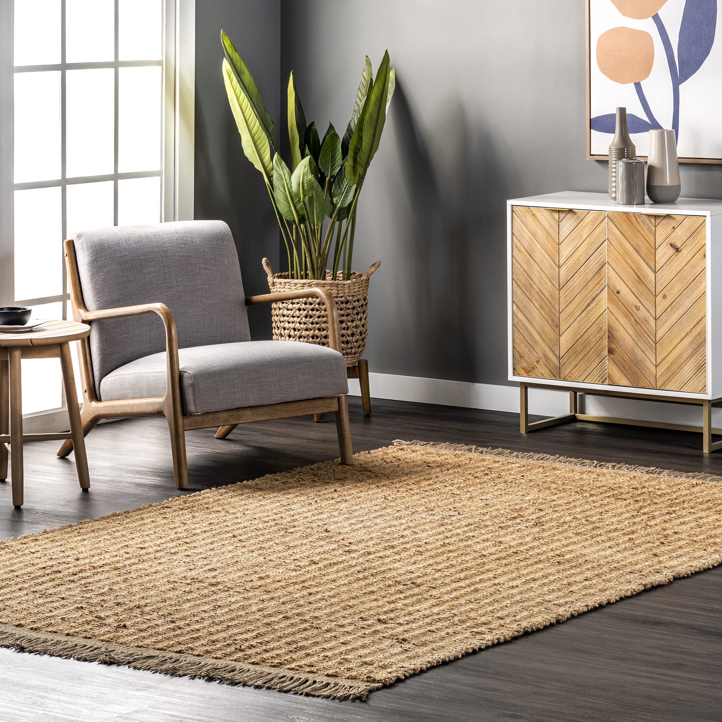 nuLOOM Lauren Liess Pampas Jute Tassel Area Rug, 10x14, Natural