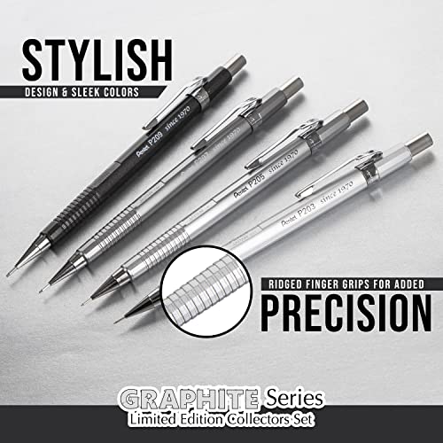 Pentel Sharp Limited Edition, Graphite Gray Box Set (0.3, 0.5, 0.7, 0.9mm) (P200GRBXSET)