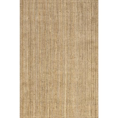 nuLOOM Ashli Solid Farmhouse Jute Area Rug, 9x12, Natural