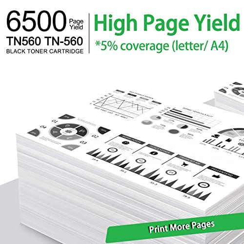 greencycle High Yield TN560 TN-560 Toner Cartridge Replacement Compatible for Brother DCP-8020 MFC-8420 MFC-8820DN HL-1650 HL-1650N HL-1850 HL-1870N HL-5050 HL-5070N Printers (Black, 1 Pack)