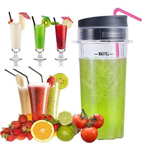 Replacement Parts for Nutri Ninja, 6Fin Blender Male Blade and cups Set for Blender BL660 BL770 BL780 BL740 etc. (6-pack)