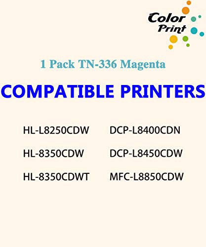 ColorPrint Compatible Toner Cartridge High Yield Replacement for Brother TN336 TN-336 TN331 TN336M Work with HL-L8350CDW HL-L8250CDN HL-L8350CDWT MFC-L8850CDW MFC-L8600CDW Printer (1-Pack, Magenta)