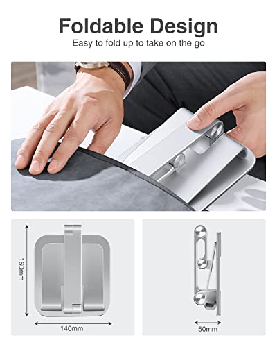 elitehood Aluminum iPad Stand, Adjustable iPad Stand Holder for Desk, Desktop Tablet Stand Dock for iPad Pro 12.9 11, iPad Air Mini 4 5 and More 4-13.5 inches Tablets, Silver