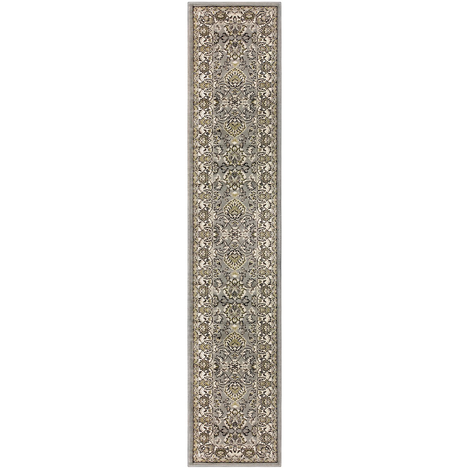 BNM Indoor Runner Area Rug with Jute Backing, Traditional Floral Oriental Decor, Perfect for Bedroom, Living Room, Office, Entry, Kitchen, Hallway, Hardwood, Lille Collection, 2' x 11', N/A