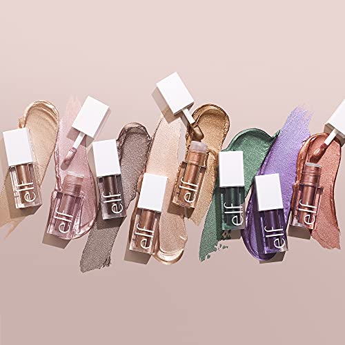 e.l.f. Liquid Metallic Eyeshadow, Gel Formula, High-Impact Multi-Dimensional Finish, One-Swipe Coverage, Aurora, 0.1 Fl Oz (3mL)
