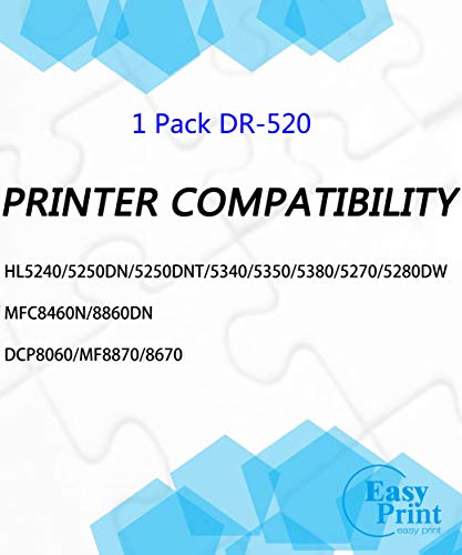 (1-Pack, Drum Unit) Compatible DR-520 DR-620 Imaging Drum Unit High Yield Used for Brother HL-5240 HL-5250DN HL-5340D HL-5370DW MFC-8890DW MFC-8460N DCP-8060 DCP-8065DN Printer, by EasyPrint