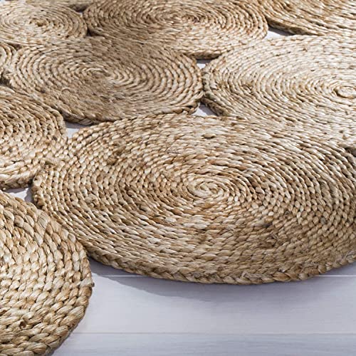 THE PIKKU INTERNATIONAL - Rug Round Jute Hand Woven Circle Design Area Rug Natural Beige Carpet (11 X 11 Feet)