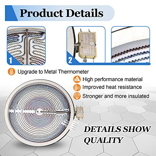 Soobool (Upgraded)Wb30t10126 / Ps2321560 12 in Tripe Haliant/Radian Surface Element Compatible with GE Glass Top Halo Heating Element Series, Replaces: ap4344521,1474212,ea2321560.