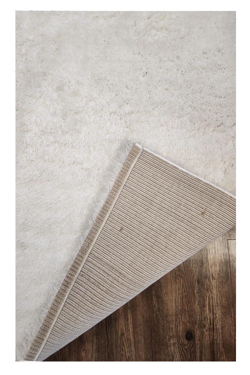 Brilliant Shag Snow White Rug - Indoor Home Living Room Carpet, Size: 7'6" x 10'3", Soft, Plush Rug