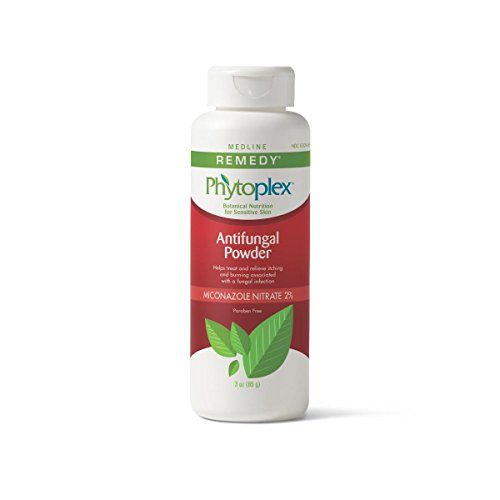 Medline Remedy Phytoplex Antifungal Powder with 2% Miconazole Nitrate for Common Fungal Infections incuding Athleteās Foot, Talc Free, 3 oz