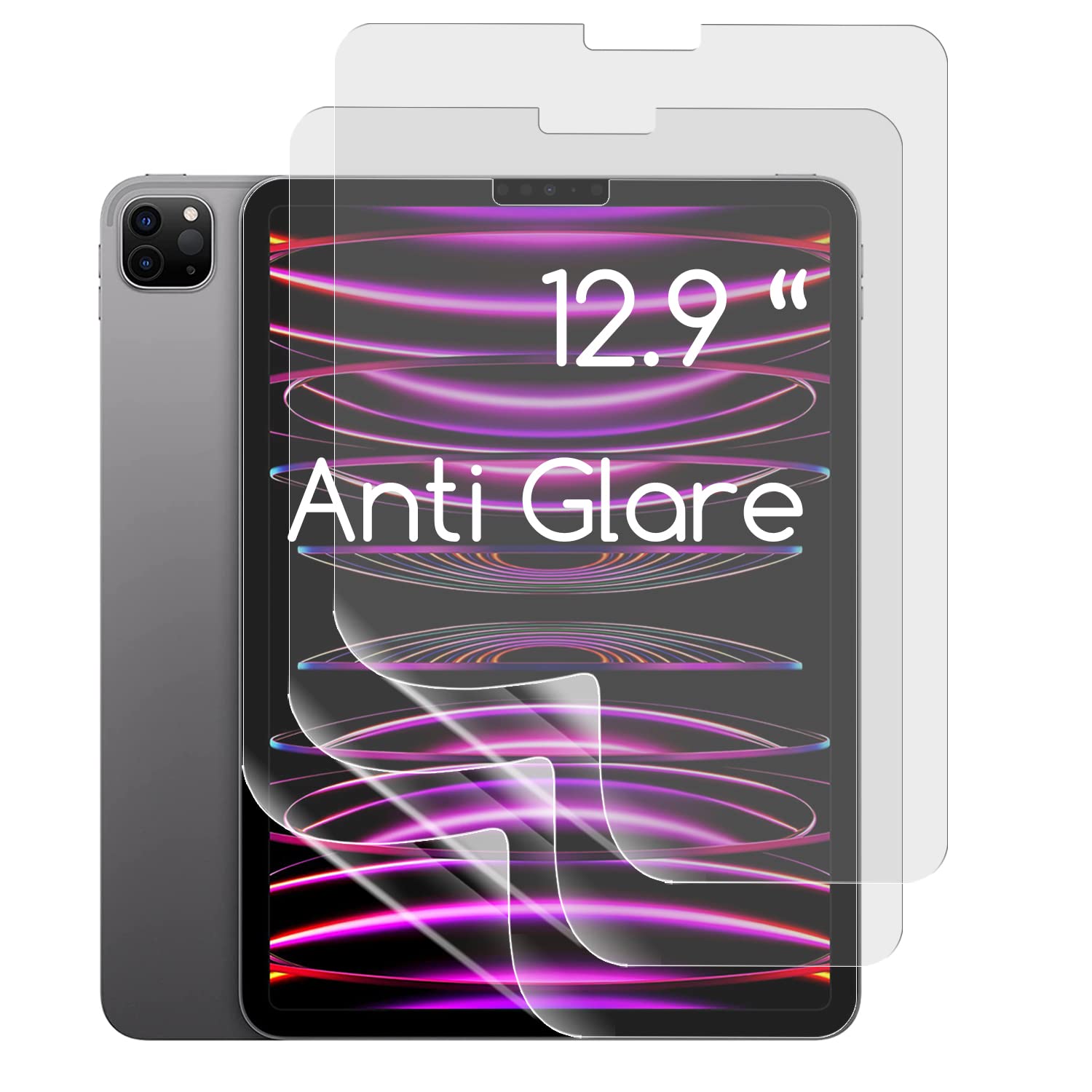 KEANBOLL 3 PCS Matte Screen Protector for iPad Pro 12.9 M2/M1 Chip,iPad Pro 12.9 inch 2022-2018(6th/5th/4th/3rd) Model, Anti Glare Screen Protector, Anti Fingerprint Screen Filter