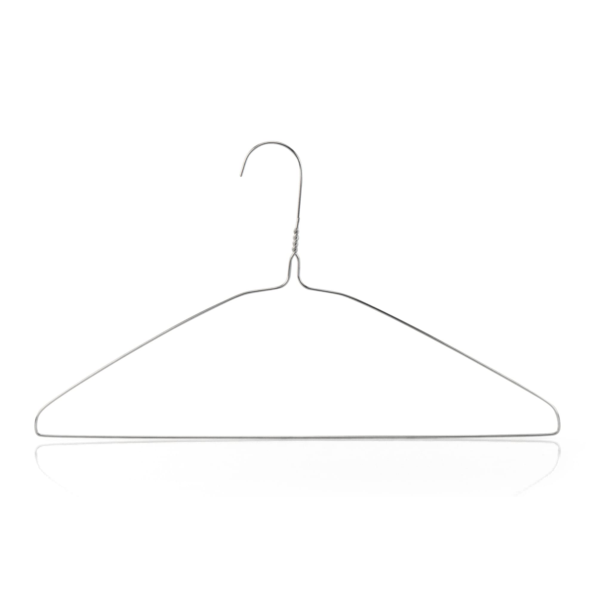 HANGERWORLD Silver Metal Wire Clothes Hangers 16inch 13 Gauge Clothes Garment Coat Hanger (50 Pack)