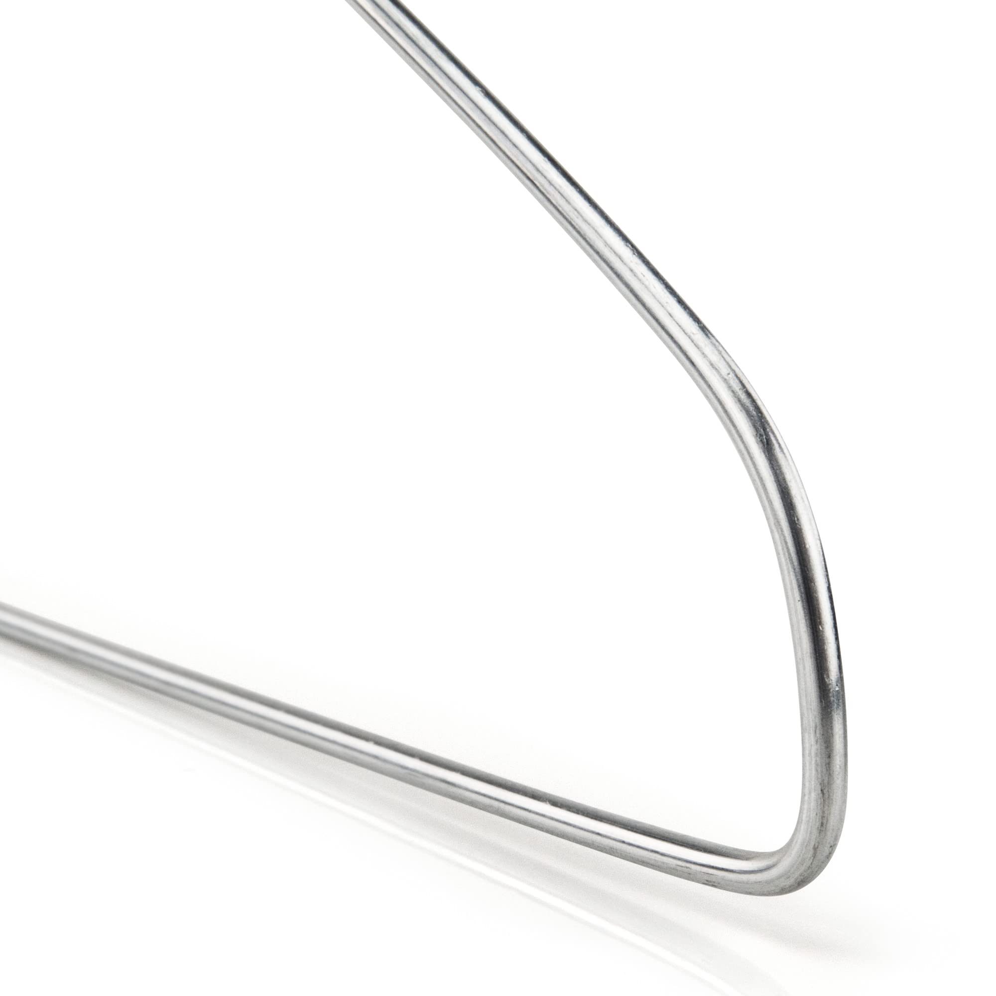 HANGERWORLD Silver Metal Wire Clothes Hangers 16inch 13 Gauge Clothes Garment Coat Hanger (50 Pack)