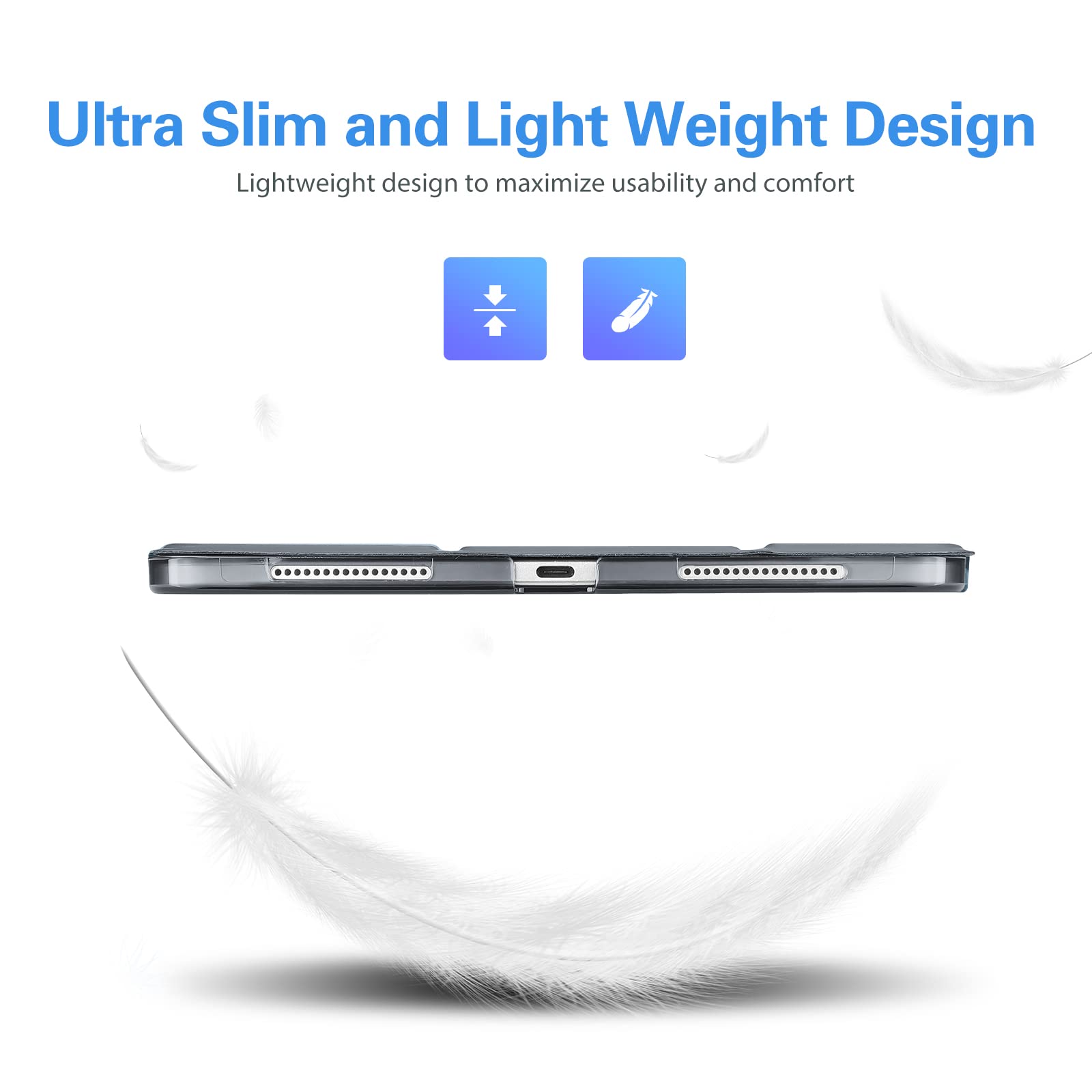 ProCase Smart Case for iPad Pro 12.9 2022/2021/2020/2018, Slim Stand Hard Back Shell Smart Cover for iPad Pro 12.9" 6th Gen/5th Gen/4th Gen/3rd Gen -Grey