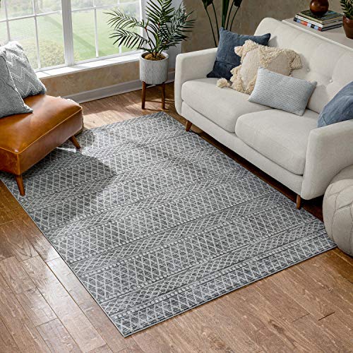 Well Woven Keller Blue Vintage Stripes Pattern Area Rug 8x11 (7'10" x 10'6")