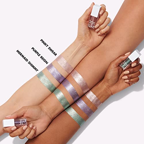 e.l.f. Liquid Glitter Eyeshadow, Long Lasting, Quick-Drying, Opaque, Gel-Based Eyeshadow For Creating High-Impact, Multi-Dimensional Eye Looks, Pinky Swear, 0.10 Fl Oz