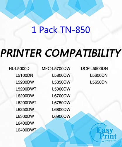 EASYPRINT Compatible TN850 TN-850 TN-820 TN820 Toner Cartridge Used for Brother DCP-L5500DN DCP-L5650DN HL-L6200DWT HL-L6250DW MFC-L5800DW MFC-L6750DW Printer (1 Black)