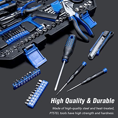 Home/Auto Repair Tool Kit, PTSTEL 179 Piece General Household Hand Tool Set For Apartment, Garage, Dorm and Office Use With Solid Carrying Tool Box