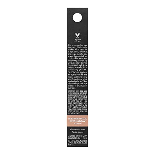 e.l.f. Liquid Metallic Eyeshadow, Gel Formula, High-Impact Multi-Dimensional Finish, One-Swipe Coverage, Comet, 0.1 Fl Oz (3mL)