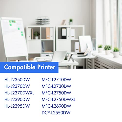 TN760 TN-760 High Yield Black: 2 Pack Compatible TN730 TN 760 Toner Cartridge Replacement for Brother MFC-L2710DW HL-L2395DW MFC-L2750DW HL-L2370DW HL-L2390DW DCP-L2550DW HL-L2350DW Printer