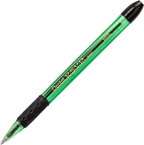 Pentel RSVP Medium Point Pens - Ballpoint - 1.0 mm - Clear Barrel - Assorted Ink Colors, Pack Of 16