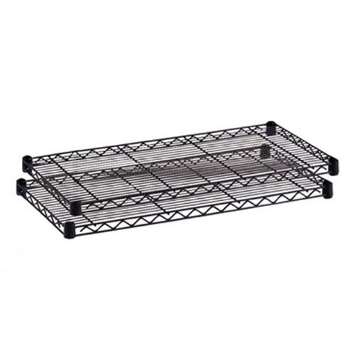 Safco Products 5243BL Commercial Wire Shelving Extra Shelves 36" W x 18" D for use with Basic Unit 5276BL, Sold Separately, (Qty. 2), Black