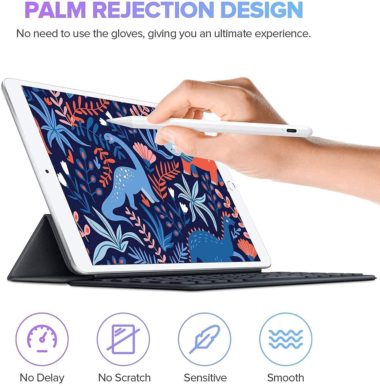 Stylus Pen for iPad with Palm Rejection, SHINGO Active Pencil Compatible with (2018-2020) Apple iPad Pro (11/12.9 Inch),iPad Air 3rd/4th Gen,iPad 6/7/8th Gen,iPad Mini 5th Gen for Precise/Drawing