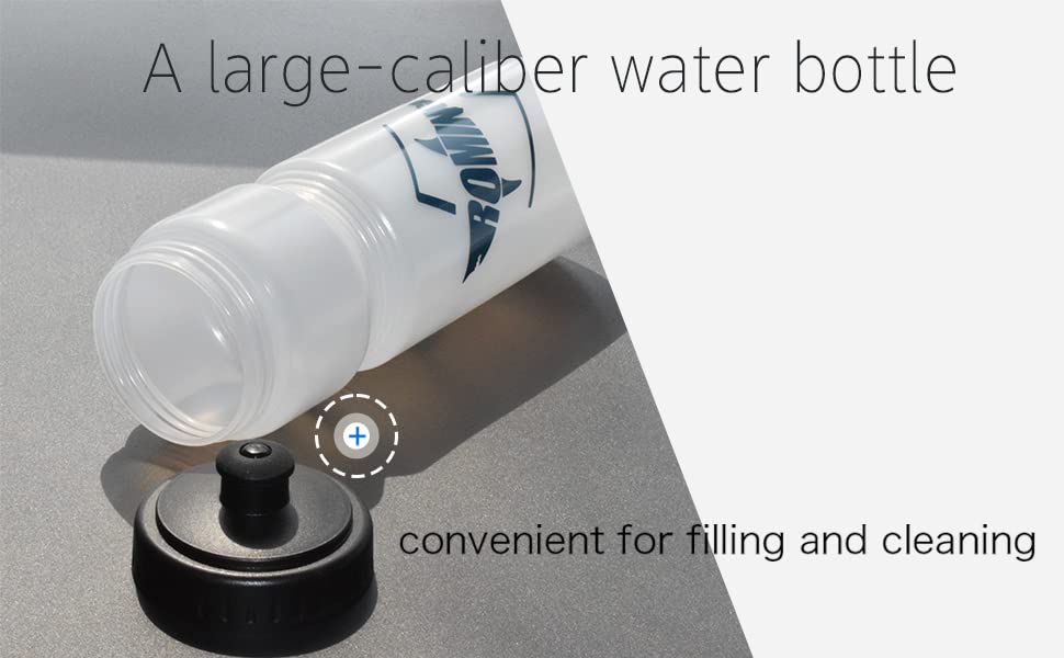 ROMING Bicycle Bulk Water Bottles BPA Free Plastic Bottles,3PCS Squeeze Water Bottle Wide Mouth Lid Water Jug Push/Pull Cap, Sports 24oz Mountain Bike Water Bottles for Bicycles,Fitness,Cycling.