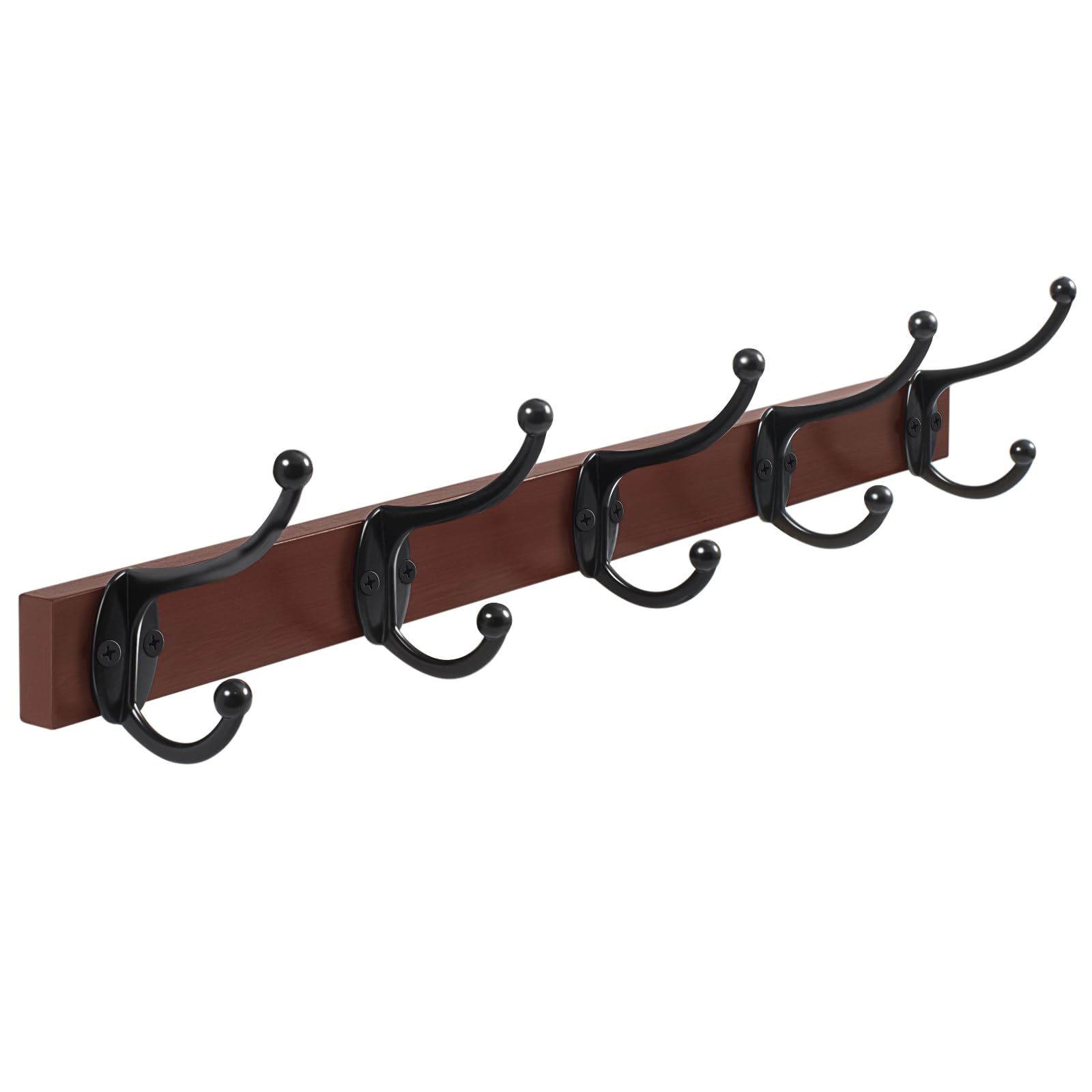 Zhithink Coat Hooks for Wall, Wall Mounted Coat Rack, Coat Hooks Wall Mount, 5 Hooks for Jacket Coat Hat, Pre-Assembled Wall Coat Rack for Entryway Bathroom Bedroom (1 Pack 17.13'' x 1.37'' x 0.59'')