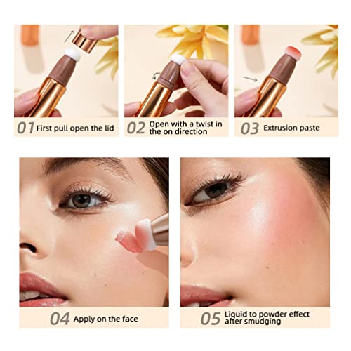 MEICOLY Contour Beauty Wand,Liquid Highlighter Stick Bronzer Cream with Applicator,Long Lasting Silky Smooth Blendable Contour Highlighter Wand,Cruelty Free,Contour +Highlighter, 2PCS
