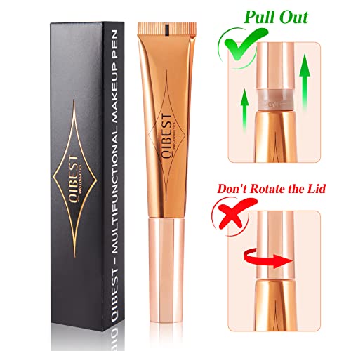 MEICOLY Contour Beauty Wand,Liquid Highlighter Stick Bronzer Cream with Applicator,Long Lasting Silky Smooth Blendable Contour Highlighter Wand,Cruelty Free,Contour +Highlighter, 2PCS