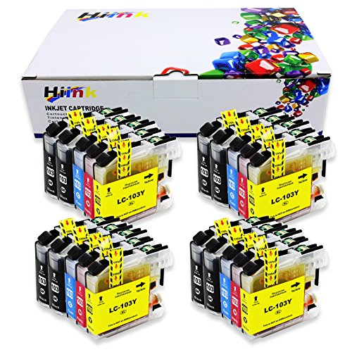 HIINK Compatible Ink Cartridge Replacement for Brother LC101 LC103 XL Ink Used in Brother MFC-J245 MFC-J285DW MFC-J450DW MFC-J475DW MFC-J650DW MFC-J870DW MFC-J875DW(8BK 4C 4M 4Y, 20-Pack)