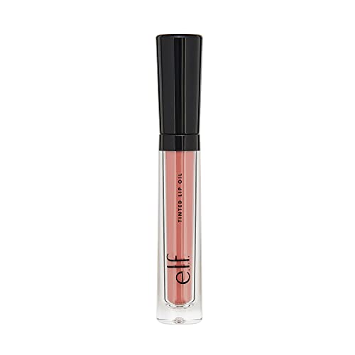 e.l.f., Tinted Lip Oil, Long Lasting, Sheer Coverage, Non-Greasy, Non-Sticky, Moisturizes, Hydrates, Adds Shine, Nude Kiss, Infused with Jojoba, Apricot and Vitamin E, 0.1 Oz