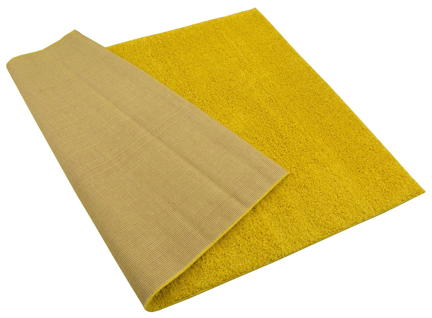 SOHO Shaggy Collection Solid Color Shag Area Rug Rugs 7 Color Options (Yellow, 8 x 10)