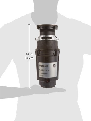 GE Continuous Feed Garbage Disposal, 1/2 Horsepower, Good for Grinding: Beans, Potatoes, Peels, and Cooked Meat, Easy Install Kit and Power Cord Included, Recommended for 2-4 Person Homes