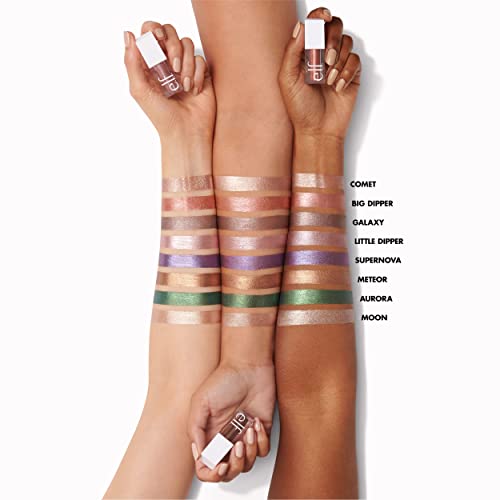 e.l.f. Liquid Metallic Eyeshadow, Gel Formula, Multi-Dimensional Finish For Bold Eye Looks, One-Swipe Coverage, Vegan & Cruelty-Free, Moon, 0.1 Fl Oz