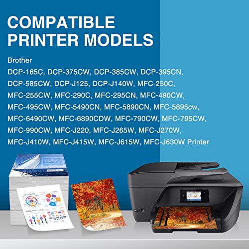 Paeolos Compatible Ink Cartridges Replacement for Brother LC61 for use with MFC-J615W MFC-5895CW MFC-290C MFC-5490CN MFC-790CW MFC-J630W, 6 Packs (Black)