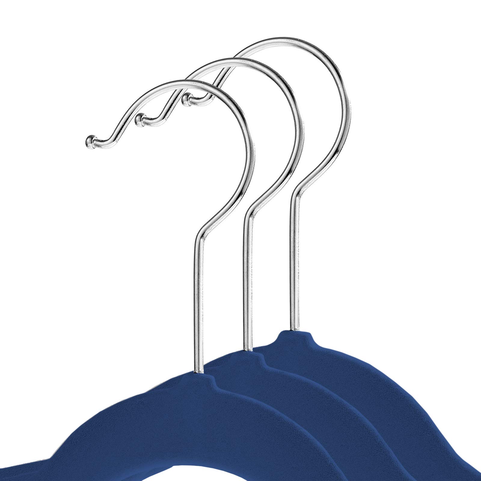 Casafield 50 Velvet Kid's Hangers - 14" Size for Children's Clothes - Royal Blue
