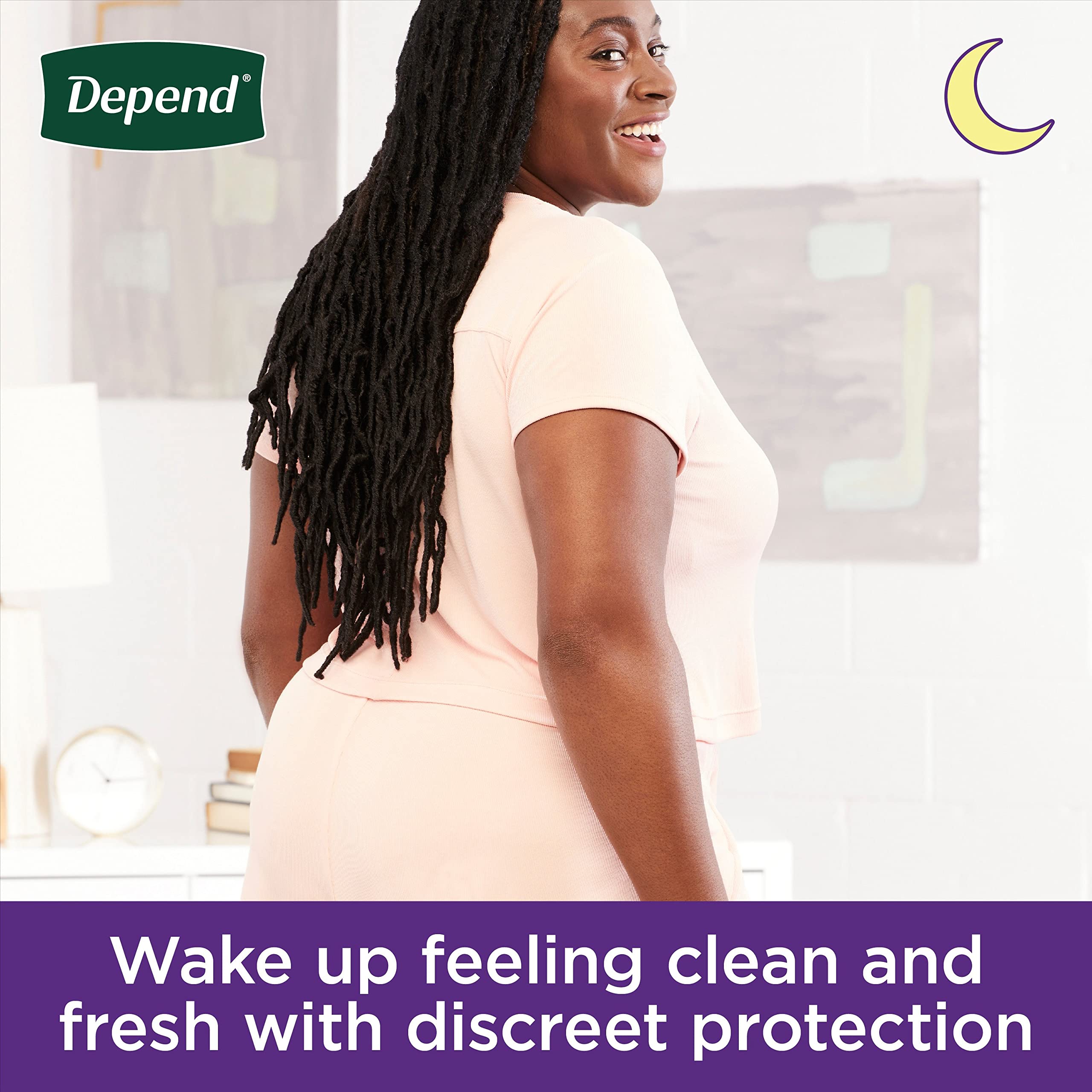Depend Night Defense Adult Incontinence & Postpartum Bladder Leak Underwear for Women, Disposable, Overnight, Extra-Extra-Large, Blush, 40 Count (4 Packs of 10), Packaging May Vary