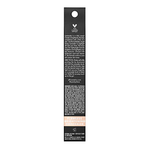 e.l.f. Flawless Brightening Concealer, Illuminating & Highlighting Face Makeup, Conceals Dark Under Eye Circles, Light 26 N, 0.07 Fl Oz