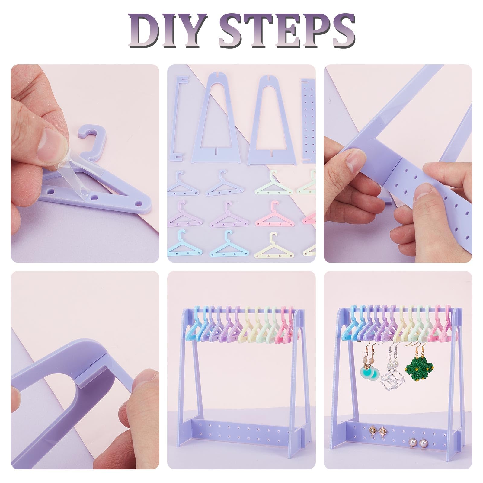PH PandaHall Earring Organizer 60 Holes Acrylic Coat Hanger Earring Holder Rack Earring Display Stands for Selling Unique Dangle Ear Stud Organizer for Earring Retail Show Personal Exhibition