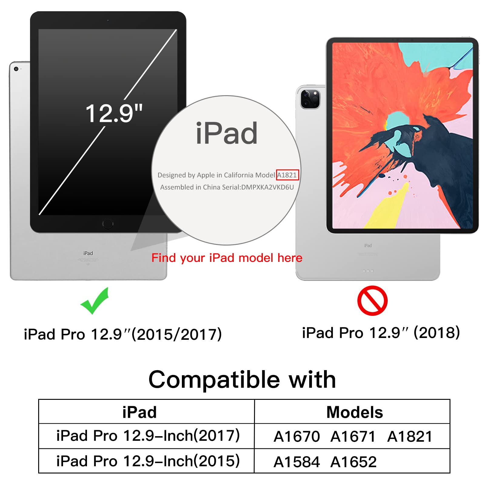 JETech Case for iPad Pro 12.9 Inch (1st and 2nd Generation, 2015 and 2017 Model), Auto Wake/Sleep (Matcha Green)