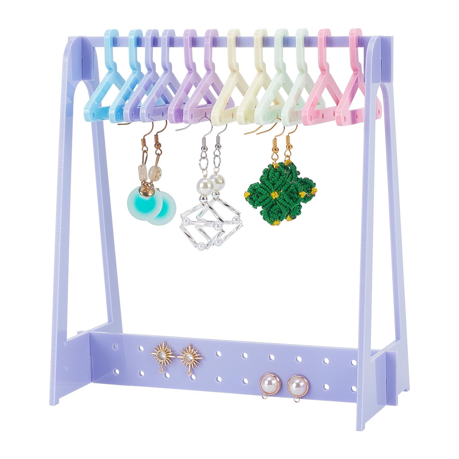 PH PandaHall Earring Organizer 60 Holes Acrylic Coat Hanger Earring Holder Rack Earring Display Stands for Selling Unique Dangle Ear Stud Organizer for Earring Retail Show Personal Exhibition