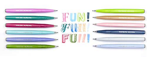 Pentel Brush Sign Pen Pastel colors SES15C - Brush Nib - Fibre Tip