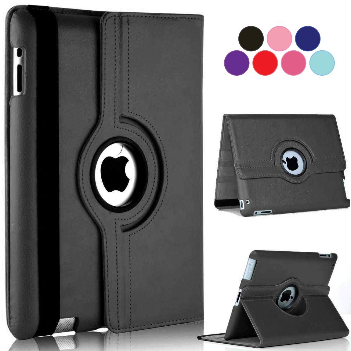 Vultic [Rotating] Case for iPad Pro 12.9 inch [1st/2nd Gen 2015/2017], 360 Degree Stand [Auto Sleep/Wake] Folio Leather Smart Cover (Black)