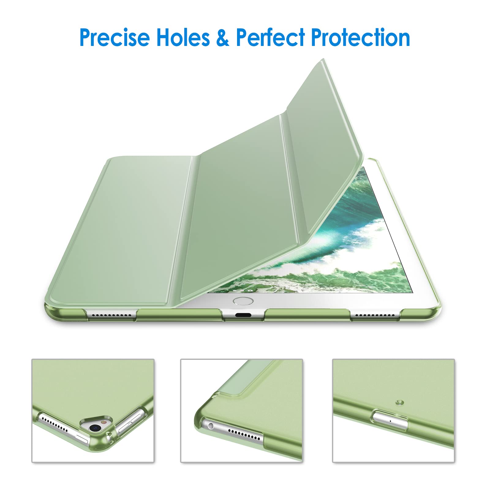 JETech Case for iPad Pro 12.9 Inch (1st and 2nd Generation, 2015 and 2017 Model), Auto Wake/Sleep (Matcha Green)
