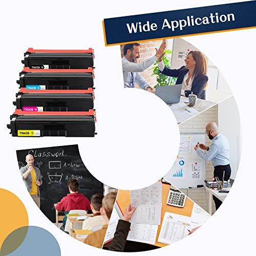 TN436 ColorKing Compatible Toner Cartridge Replacement for Brother TN436 TN-436BK TN433 TN431 Toner for Brother HL-L8360CDW HL-L8360CDWT MFC-L8900CDW HL-L8260CDW MFC-L8610CDW MFC-L9570 Printer(4 Pack)
